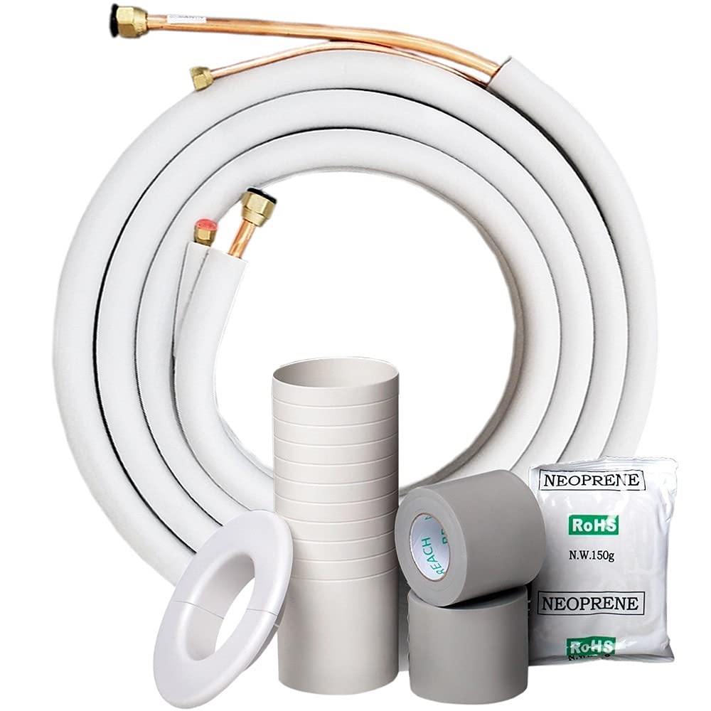 1/4" x 3/8" 9K BTU MrCool Ductless Mini Split Line Set AC Kit with Control Wire 16 Ft