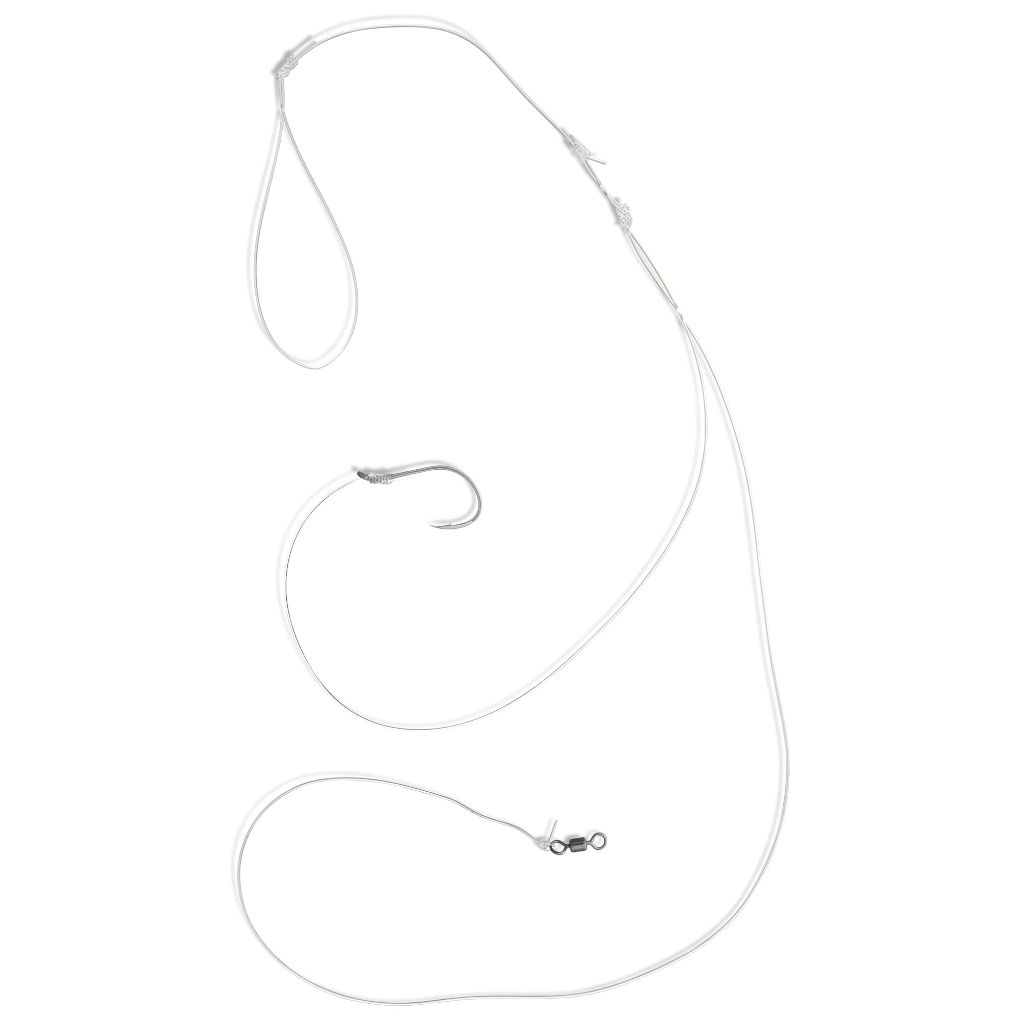 10 Pack UMT Custom Fishing Leaders with 1 Hook for Snapper, Mutton Snapper, Sheepshead, Pompano, Size 3/0 Offset Bait Hook Black, 60lb Heavy Duty Mono, Dropper Loop, Hand Tied One Hook Wonder