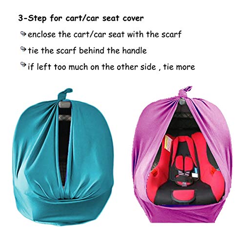 2 Pack Nursing Cover Breastfeeding Cover Breast Feeding Cover ups Infinity Scarf, JTSN Lightweight Soft Breathable Udder Cover Light car-seat Stroller Canopy mom Baby Essentials (Teal Fuchsia)