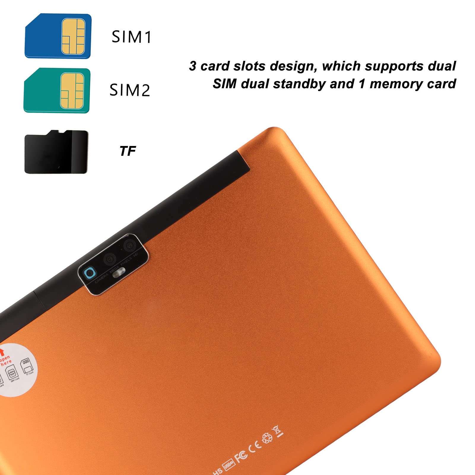 10.1 Inch 1280x800 100-240V Dual SIM Dual Standby HD Tablet for Home Use US Plug
