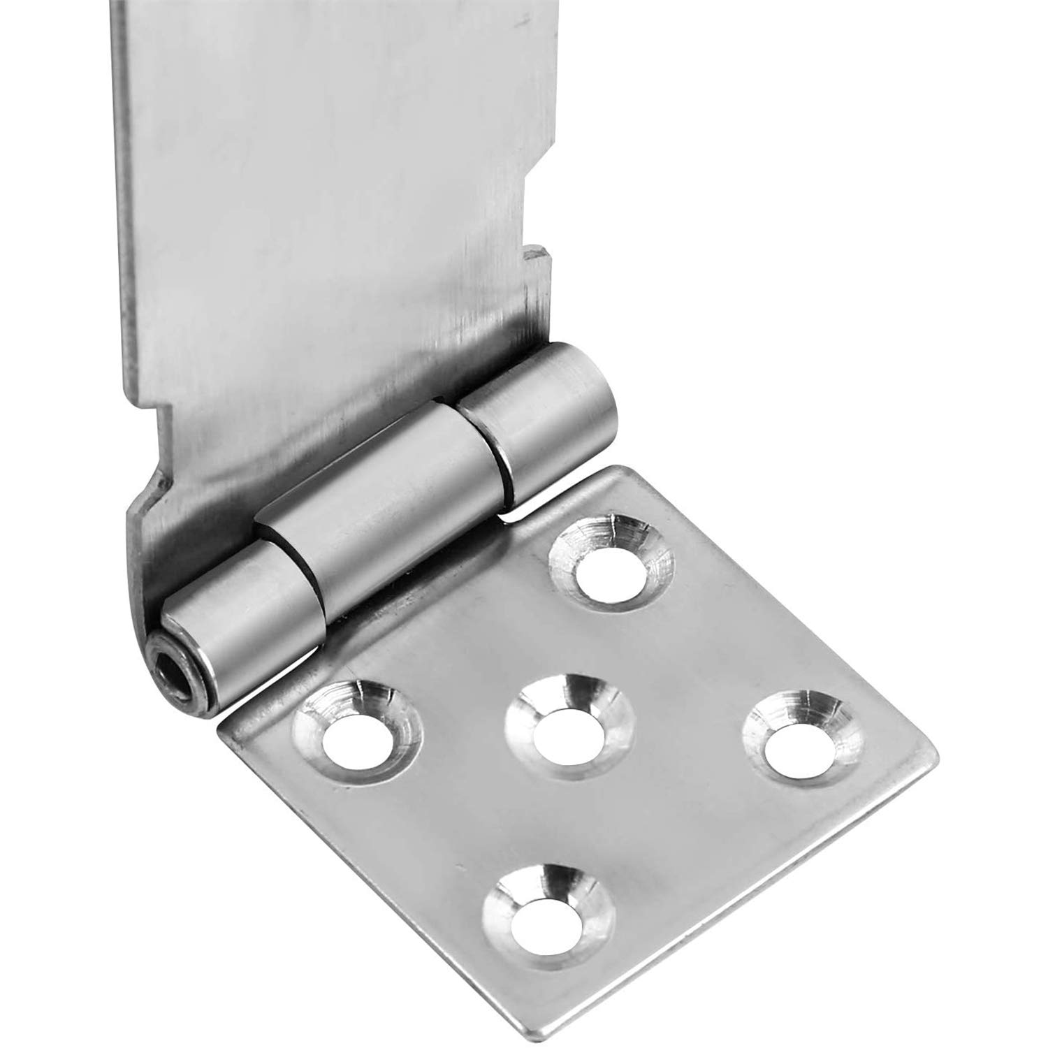 2 Pack Padlock Hasp Door Locks Hasp Latch,5 inch Heavy Duty 304 Stainless Steel Security Hasps for Padlock, 2 mm Extra Thick Door Gate Bolt Lock with 18 Mounting Screws