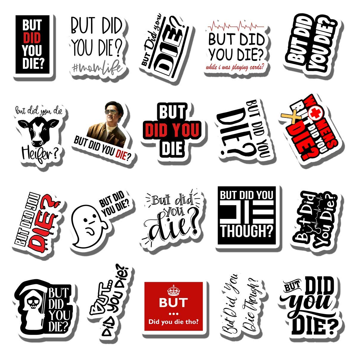20 PCS Stickers Pack But Aesthetic Did Vinyl You Colorful Die Waterproof for Water Bottle Laptop Bumper Car Bike Luggage Guitar Skateboard