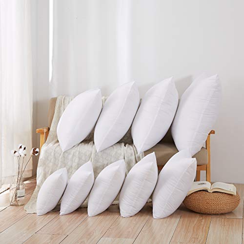 Acanva Throw Inserts Couch Stuffer Pillows Hypoallergenic Square Form Washable Cushion Filler, 2 Count (Pack of 1), White