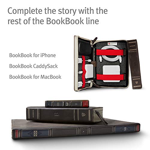 Twelve South BookBook Vol 2 for 12.9-inch iPad Pro (Gen 3 and 4), M1 | Hardback Leather Cover with Pencil/Document/Cable Storage for iPad Pro + Apple Pencil