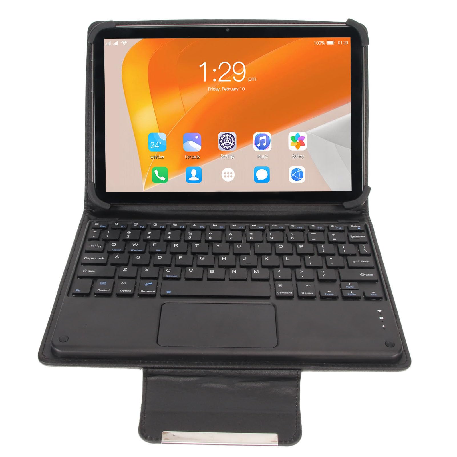 10.1 Inch Android 12 Tablet, 2 in 1 Tablets with Keyboard, Octa Core CPU, 8GB RAM 256GB ROM, FHD Touch Screen, 16MP Dual Camera, Dual Speakers, 5G WiFi, BT5.0, 7000mAh Battery (Gold)