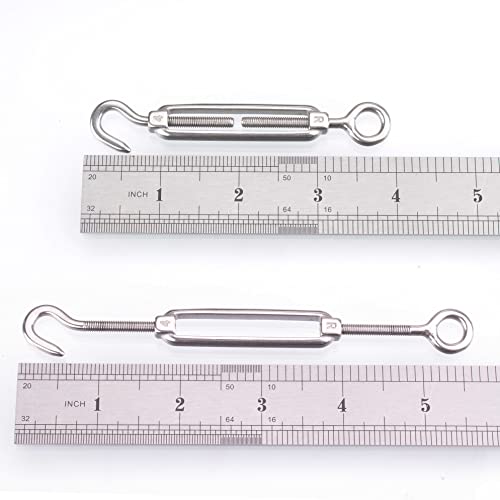 10Pcs M4 Turnbuckles,Alele Clothesline Tightener,Stainless Steel 304 Turnbuckle,Suitable for Tighten Taut Rope (M4 Turnbuckles 10 Pack New)