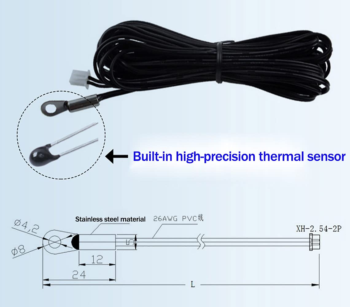 Abovehill PWM Fan Speed Controller, Adjustable Temperature Control Module 2A with Temperature Sensor for 12V/24V DC Fan