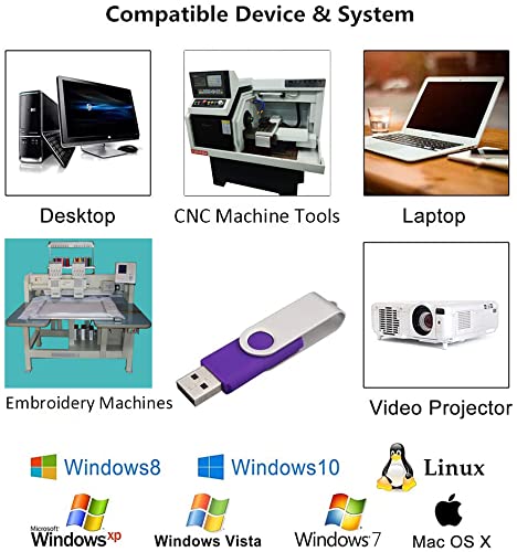 100 Pack 16MB 5 Random Colors USB Flash Drives USB 1.0 Swivel Design Flash Drive Wholesale Bulk for Byte-Level Data Storage CNC Machine Tools Embroidery Machine (5 Random Colors, 16MB)