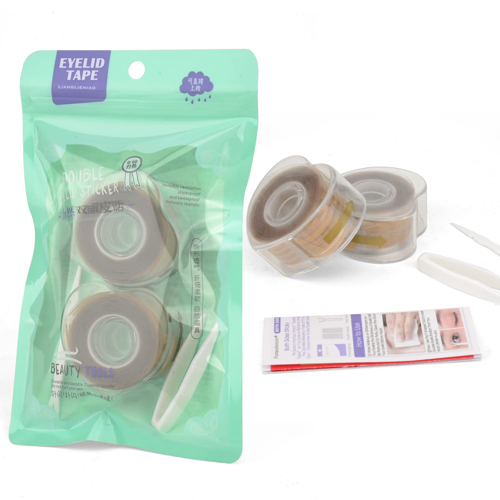 1200 PCS Invisible Eyelid Tape Stickers, Single Side Sticky, Eyelid Lifter Strips for Droopy Hooded Eyes, Eyes Makeup, Uneven Mono-eyelids