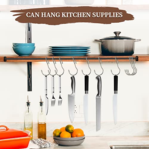 12 Pack Purse Hanger for Closet, DSVENROLY Unique Twist Design Closet Organizer Hanger Hooks, Closet Hooks for Hanging Purses Handbags Clothes Pans and Pots (Silver)
