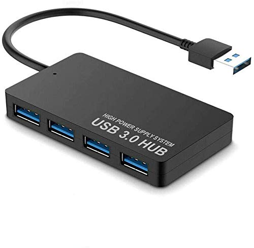 Tec-Digi USB Hub 3.0, 4-Port Ultra-Slim USB 3.0 Hub Portable Adapter High Speed Expansion Multi USB Hub Splitter Lead Adapter Cable for PC Laptop, Desktop, PS3, Xbox, Wii, MAC, Notebook, MacBook, Etc