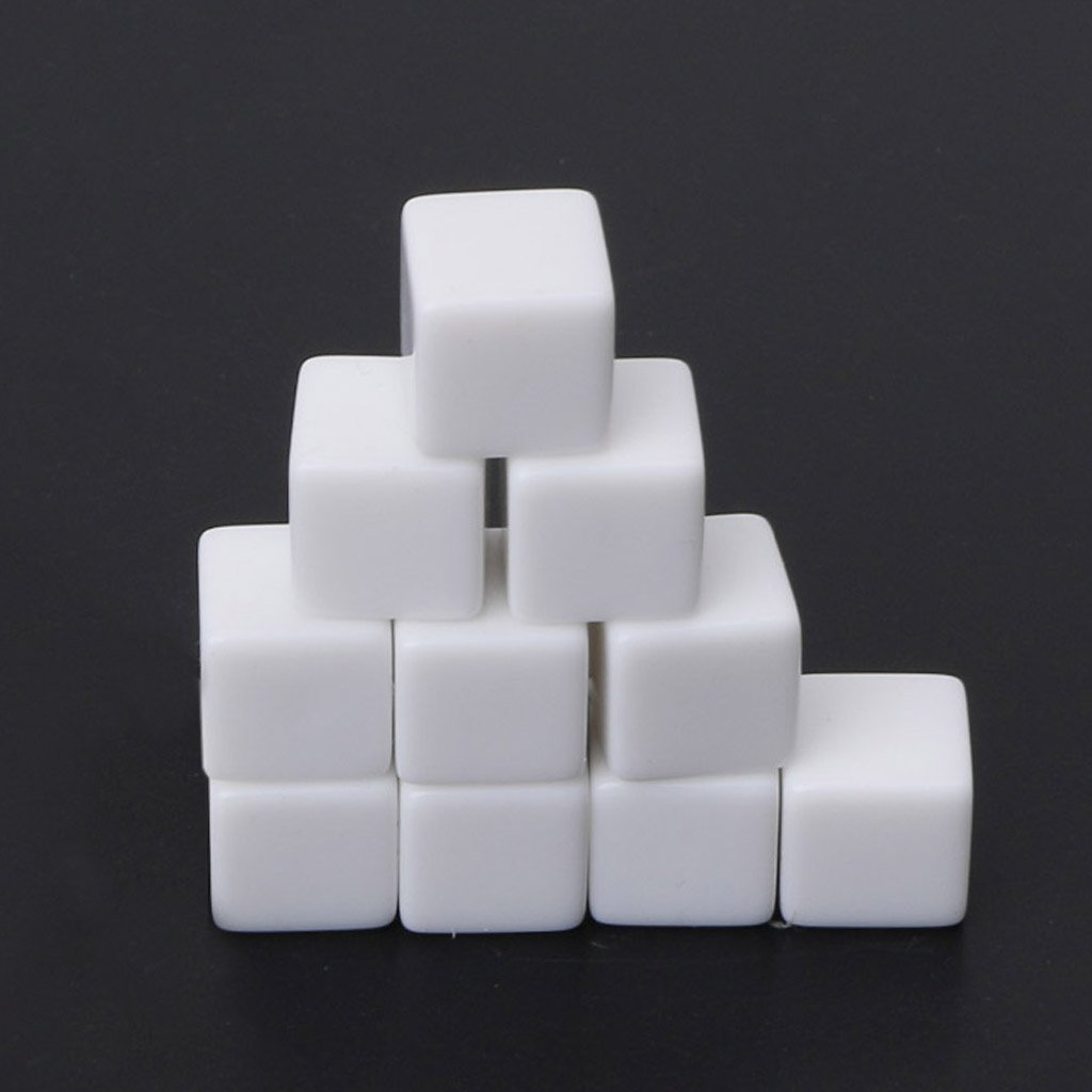 10Pcs D6 Dice 12mm Die Six Sided Table Gaming Dice Blank for Role Playing Toys