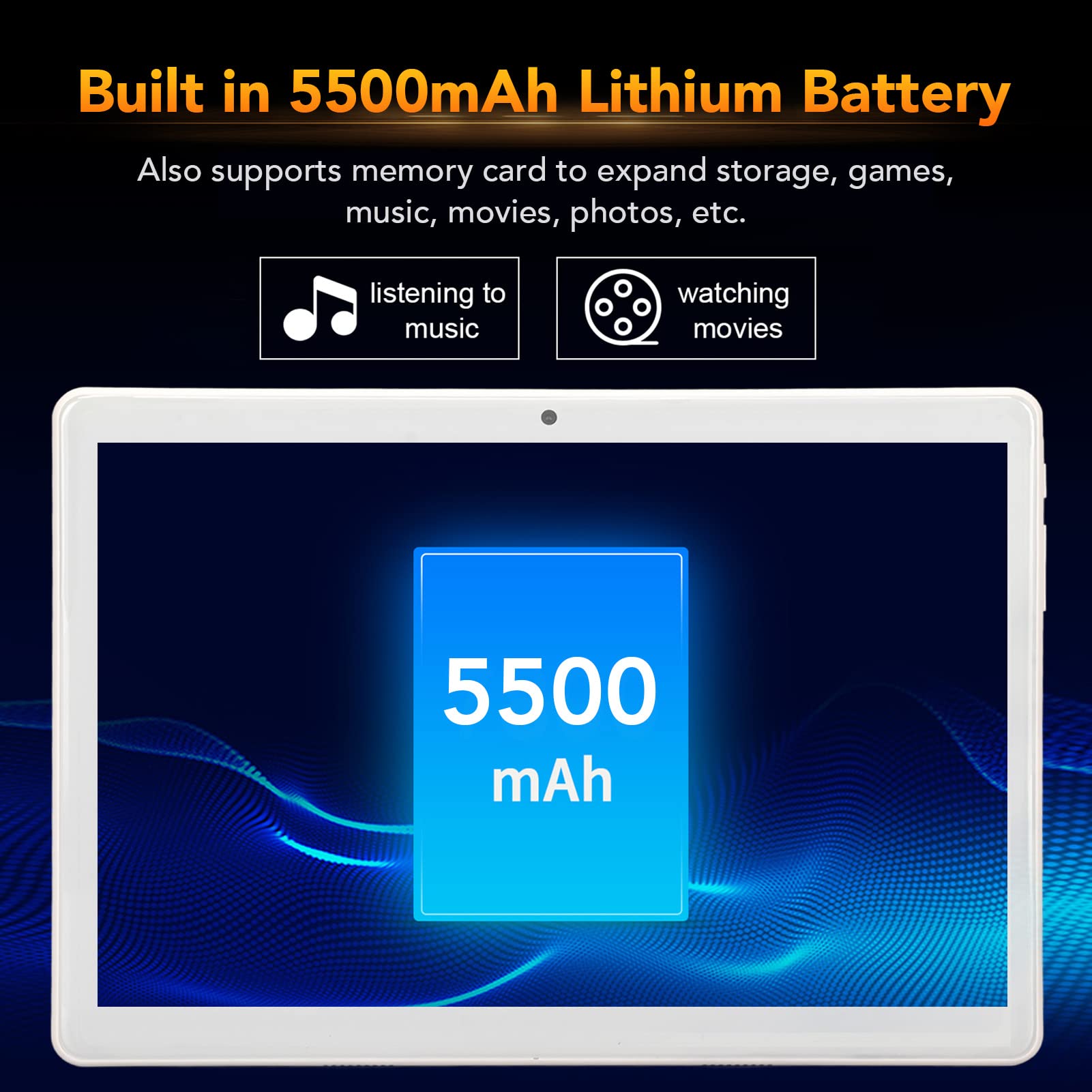 10.1 Inch HD Tablet Dual Sim Dual Standby HD Tablet 3 Card Slot MT6753 Large Memory Chip 2GB RAM 32GB ROM for Study and Study (US Plug)