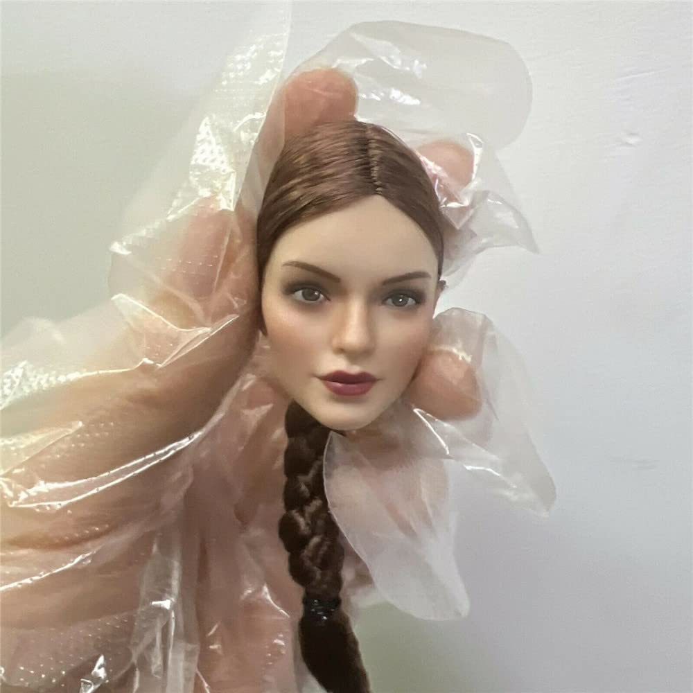 1/6 Scale Female Head Sculpt,Girl Soldier Braid Hair Head Carved for 12'' Phicen TBLeague VC Action Figure