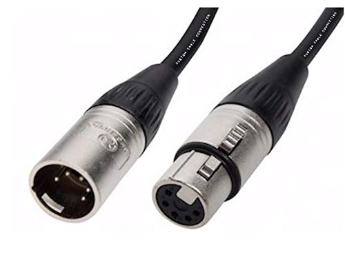 125 Foot 5-Pin XLR 24 AWG (Gauge) DMX512 Data Cable Male to Female for stage lighting, LED Uplights, DJ Lights and DMX512 Controller- made by Custom Cable Connection