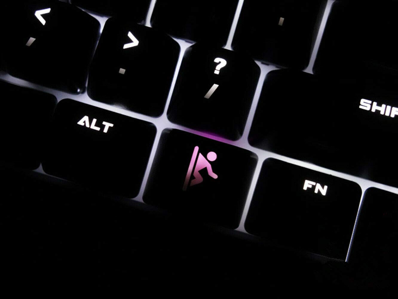 2 Pcs 1.5X R1 Backlit Set Portal Keycap Laser Carving CTRL/Win/ALT/FN Switchs OEM Profile for Most MX Mechanical Keyboards Gaming Replacement (2pcs 1.5u)