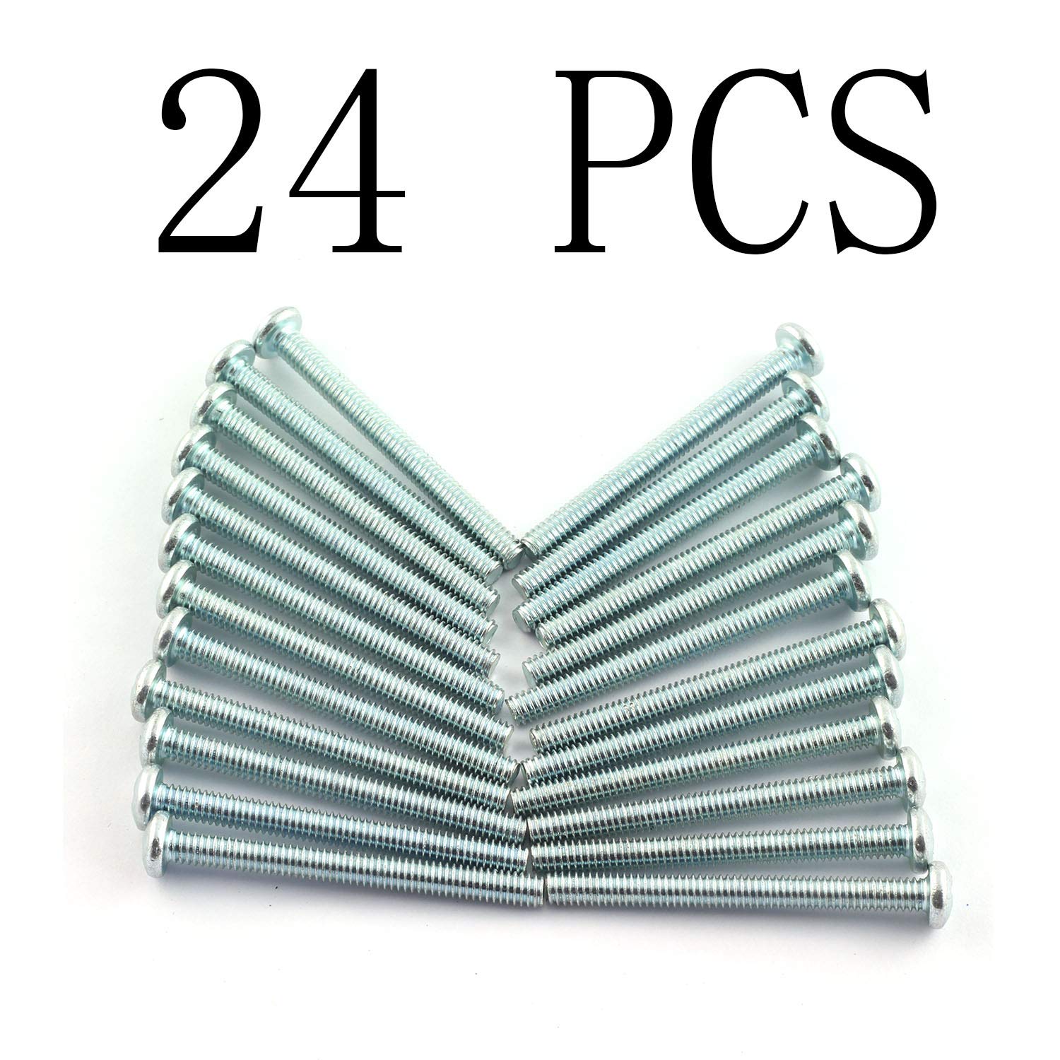 24pcs 8-32 x 1-3/4" Machine Screws Metal Mounting Hardware Fitting Fastening Accessories Cross Slotted Round Phillips Head Screw Bolt