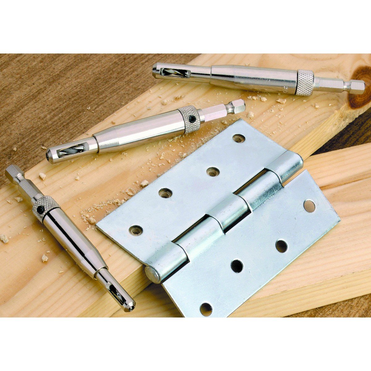 3 Pc High Speed Steel HSS Drill Bit Set Self Centering Hinge Door Cabinet