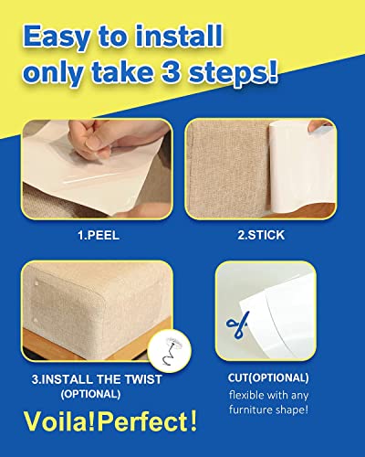 12 PCS Cat Scratch Furniture Protector for Leather, Cat Furniture Protector, Furniture Protectors from Cats, Cat Scratching Deterrent, Couch Guards for Cats, Strong Adhesion, No Residue
