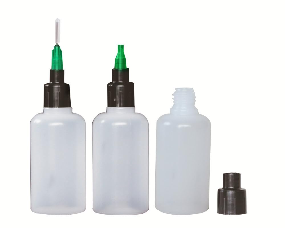 10 Packs 30ml Luer Lock Bottles Glue Henna Jagua Dispensing Bottles with Luer Lock Caps, Blunt Needles and Needle Caps