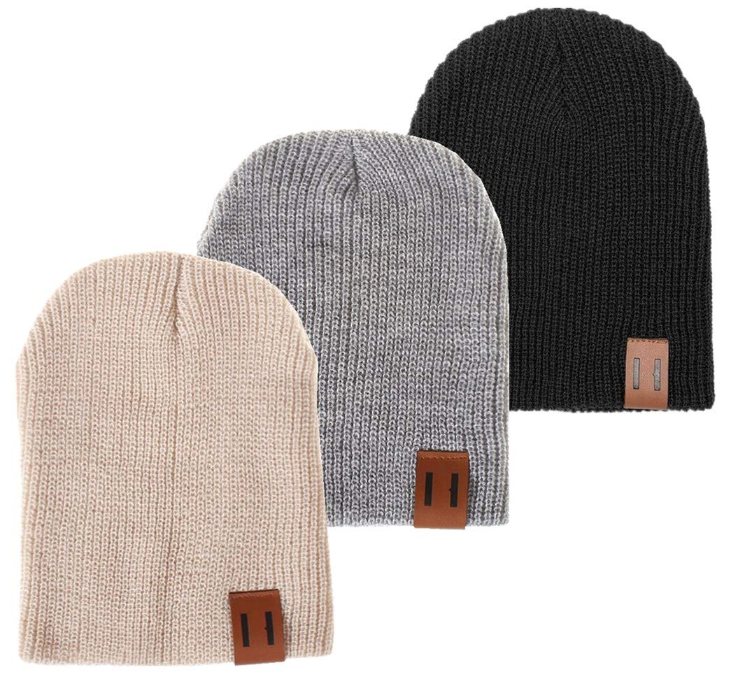 QandSweat Baby Boy's Hat Kids Cool Knit Beanie Hats Toddlers Caps Vertical Tail Style 1-5T (Knitted)