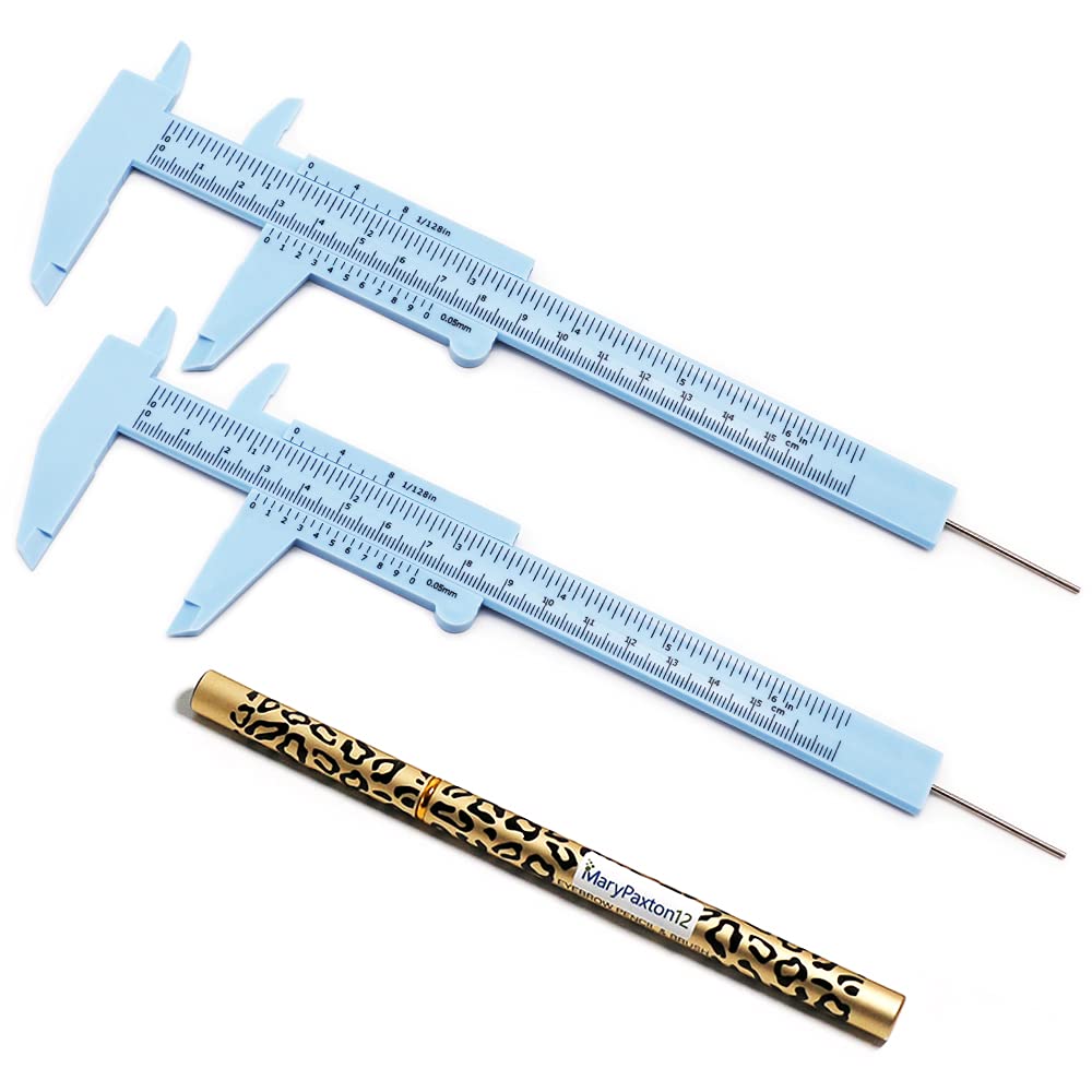 2 Pack Microblading Eyebrow Ruler Makeup Measure Eyebrow Guide Ruler Permanent Tools Calipers Tattoo Eyebrow Line Lip Makeup Tools Double Scale Tattoo Stencils Sliding Gauge With Extra Gift