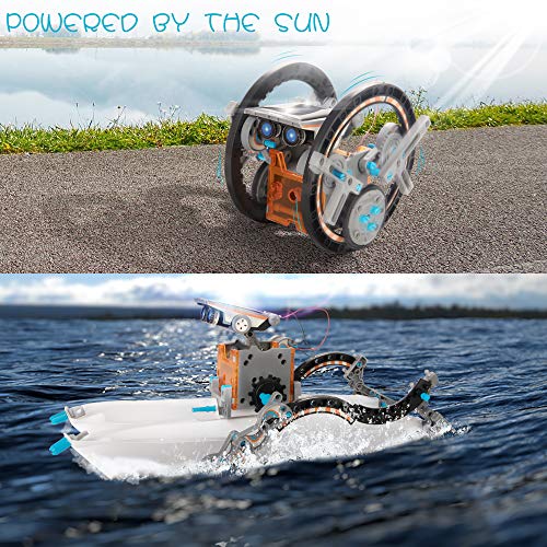 14-in-1 Solar Robot Kit, Educational STEM Science Toy, DIY Solar Power Building Kit, Gift for Kids Boys Girls 8 9 10 11 12 Years Old