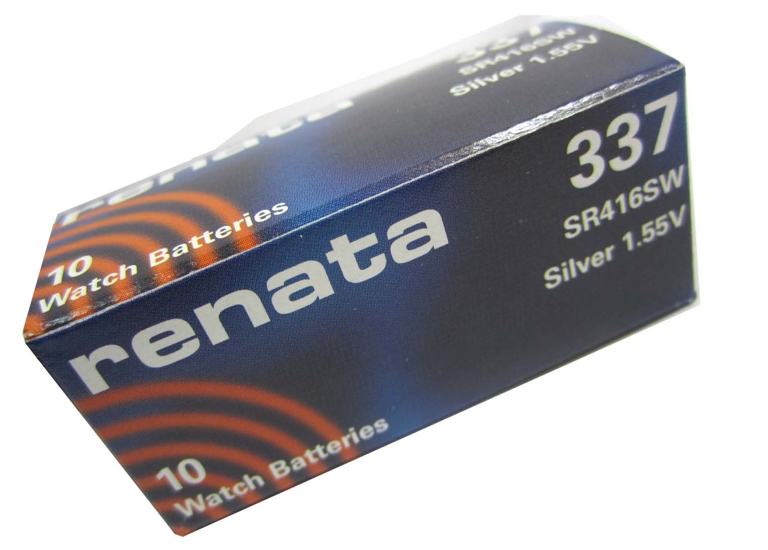 10pcs of Renata 337 SR416SW Swiss Watch Battery 1.55v