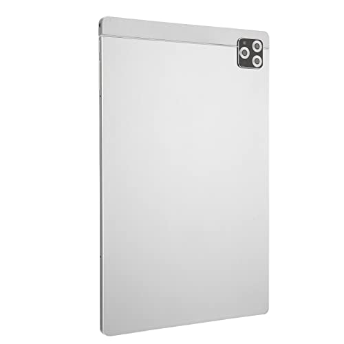 10 Inch Tablet, 100-240V 3 and 64G Memory HD Tablet Dual Speakers Silver for Travel for Daily (US Plug)