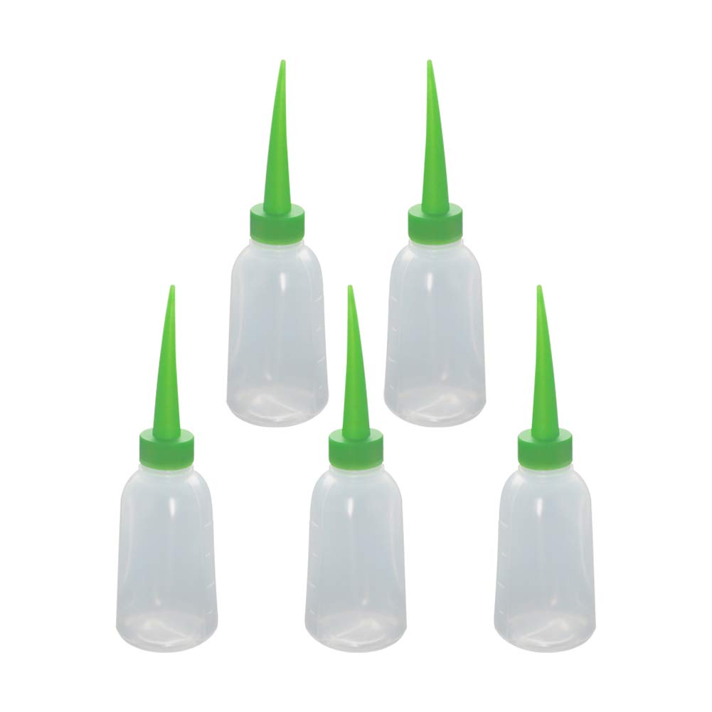 Aicosineg 100ml Translucent Lab Squeeze Bottle 3.38oz Plastic Glue Oil Bottle for DIY Label Tattoo 5pcs