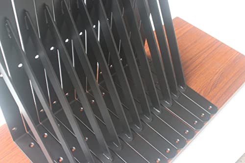 12 Pack L12" x H 8" Black Heavy Duty Shelf Brackets with Screws Metal Shelf Brackets Shelf Support Angle Brackets for Shelves L Brackets Heavy Duty Floating Shelf Brackets