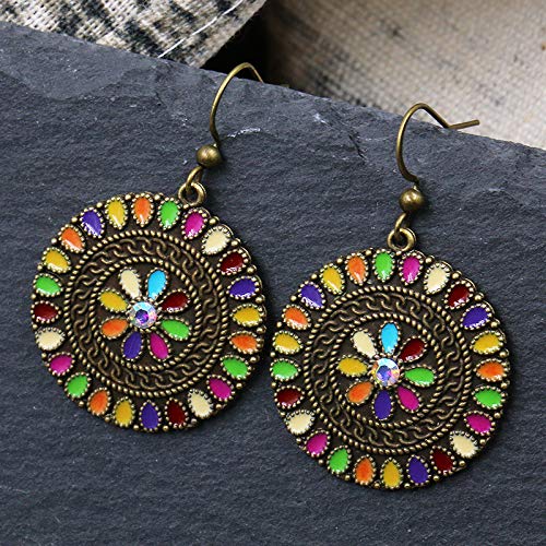 10 Pairs Drop Dangle Earrings Boho National Style Water Drop Bohemian Vintage Statement Long Dangle Earrings for Women (Style 1)