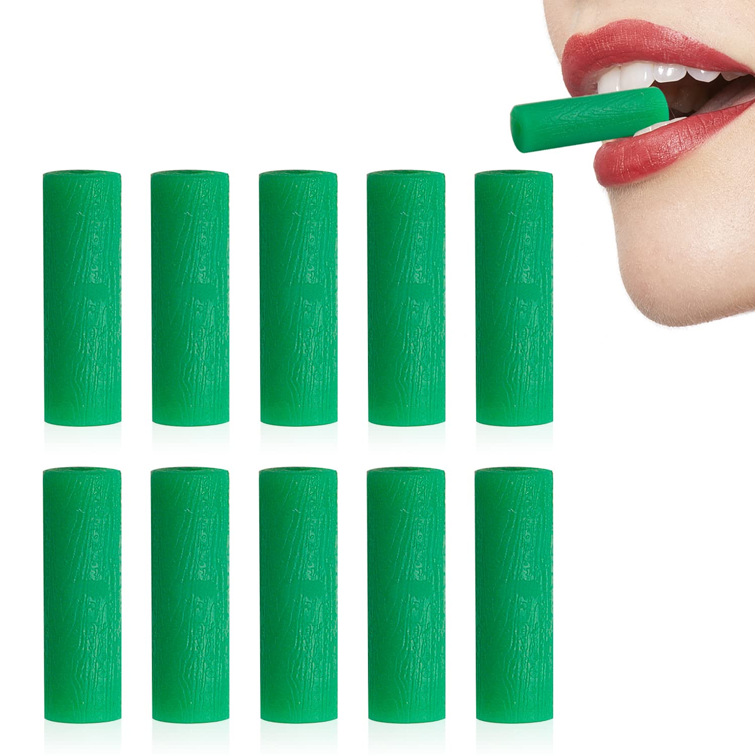 10 Pieces Aligner Chewies, Aligner Tray Seaters Chewies Orthodontic Dental Chewies for Aligner Chompers, Green