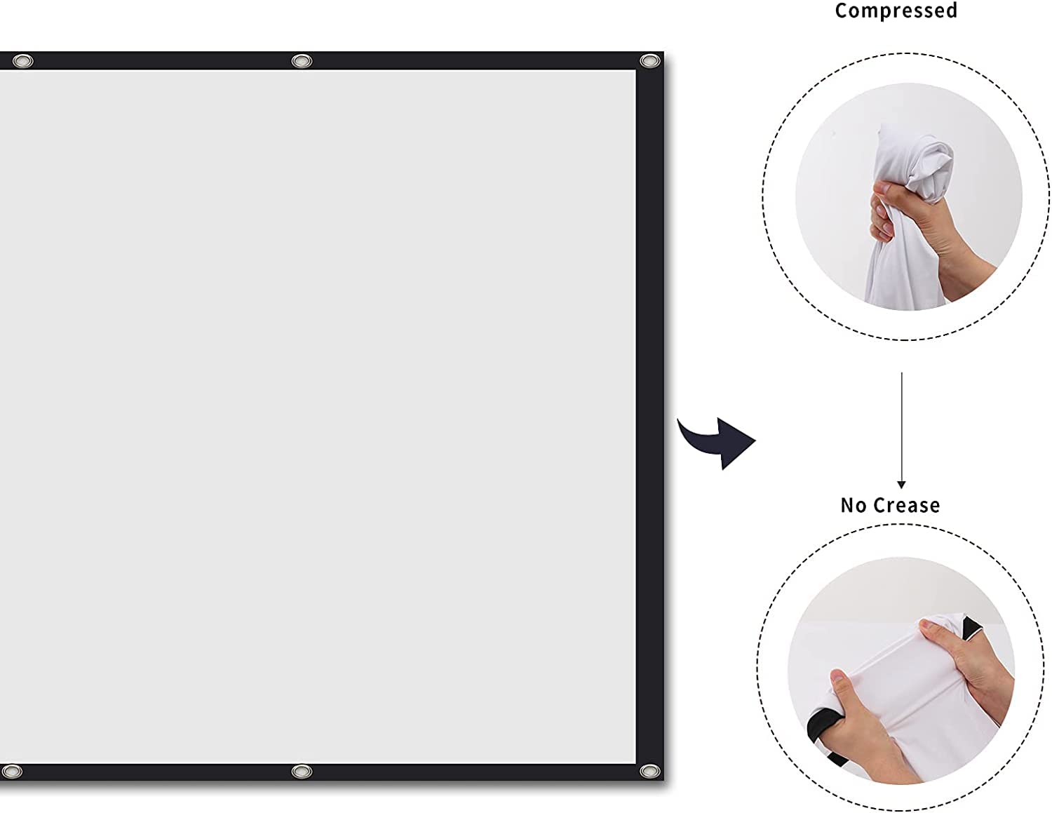 100 inch Projector Screen 16:19 HD 4K Foldable and Portable Anti-Crease Portable Projector Screen Double Sided Video Projection Screens for Home ,Party,Office, Classroom,Outdoor
