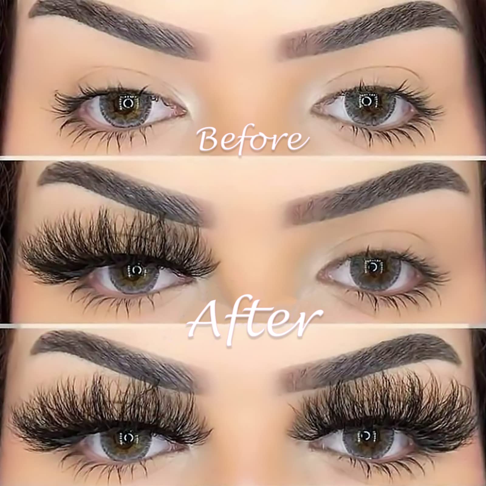 10 Pairs Faux Mink Lashes Wispy False Eyelashes, Wispy Dramatic Lashes 20MM Long Lashes, Thick Volume Crossed Soft Curly Fake Lashes Lightweight Big Eye Lashes Pack(06)