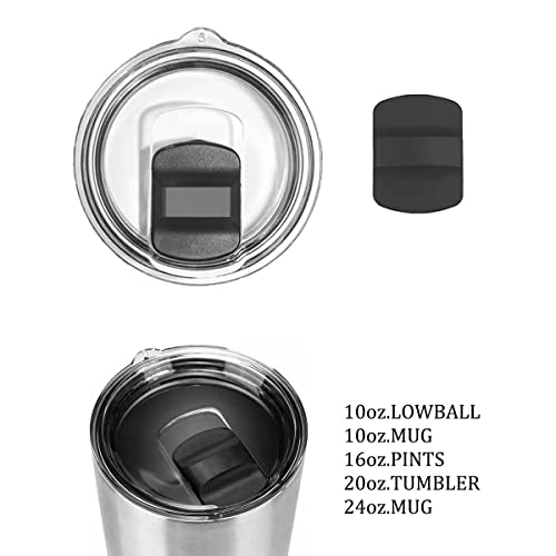 2 Pack 20 oz Magnetic Tumbler Lid with 2 Replacement Magnetic Slider for YETI Rambler, Ozark Trail Spill Proof Tumbler Cover