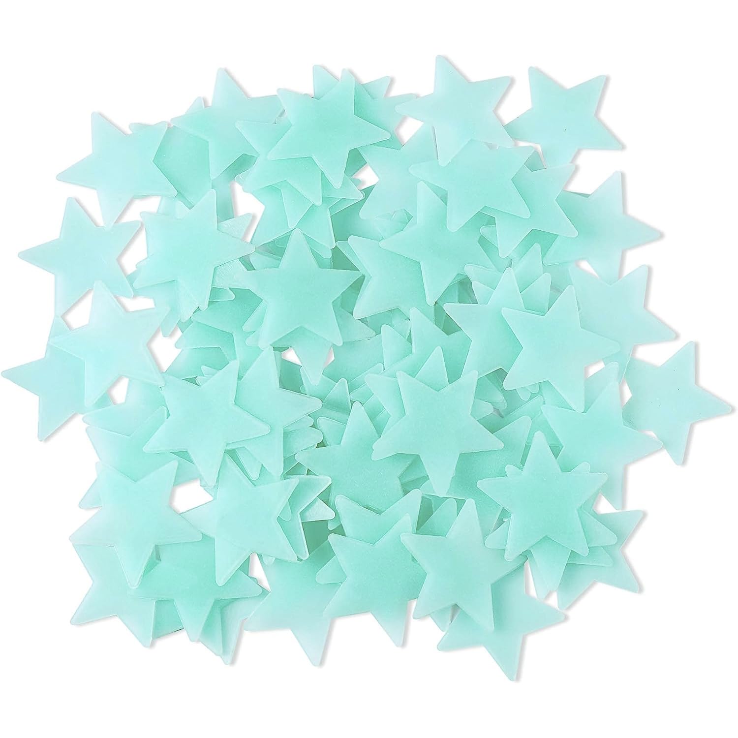 100 Pcs Glow in The Dark Luminous Stars Fluorescent Noctilucent Plastic Wall Stickers Murals Decals for Home Art Decor Ceiling Wall Decorate Kids Babys Bedroom Room Decorations (Pink)