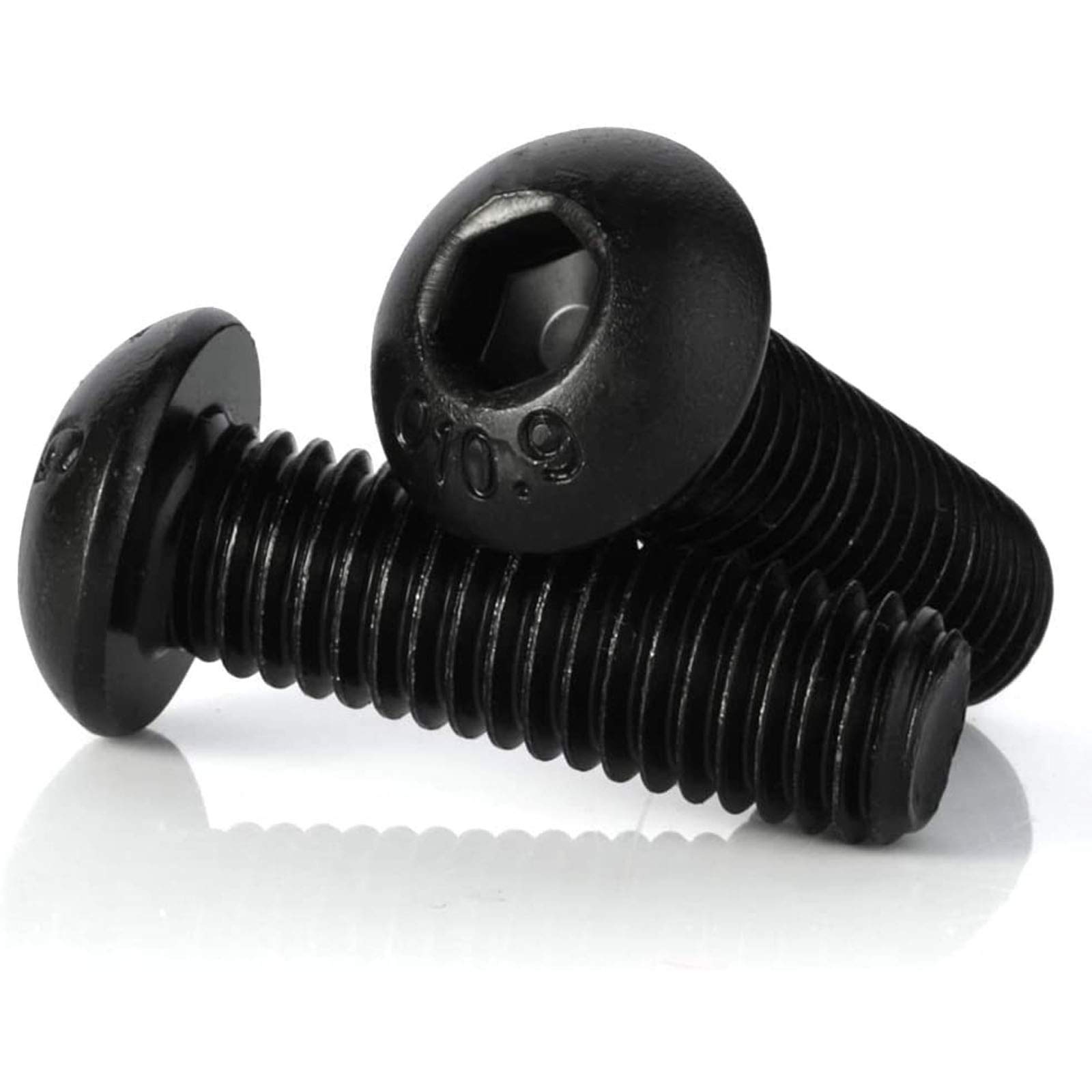 10 Pcs M10-1.5 x 20mm Button Head Socket Cap Screws, 10.9 Grade Alloy Steel, Allen Socket Drive, Black Oxide Finish, Full Thread (10.9 Grade,M10-1.5 x 20mm,10 Pcs)