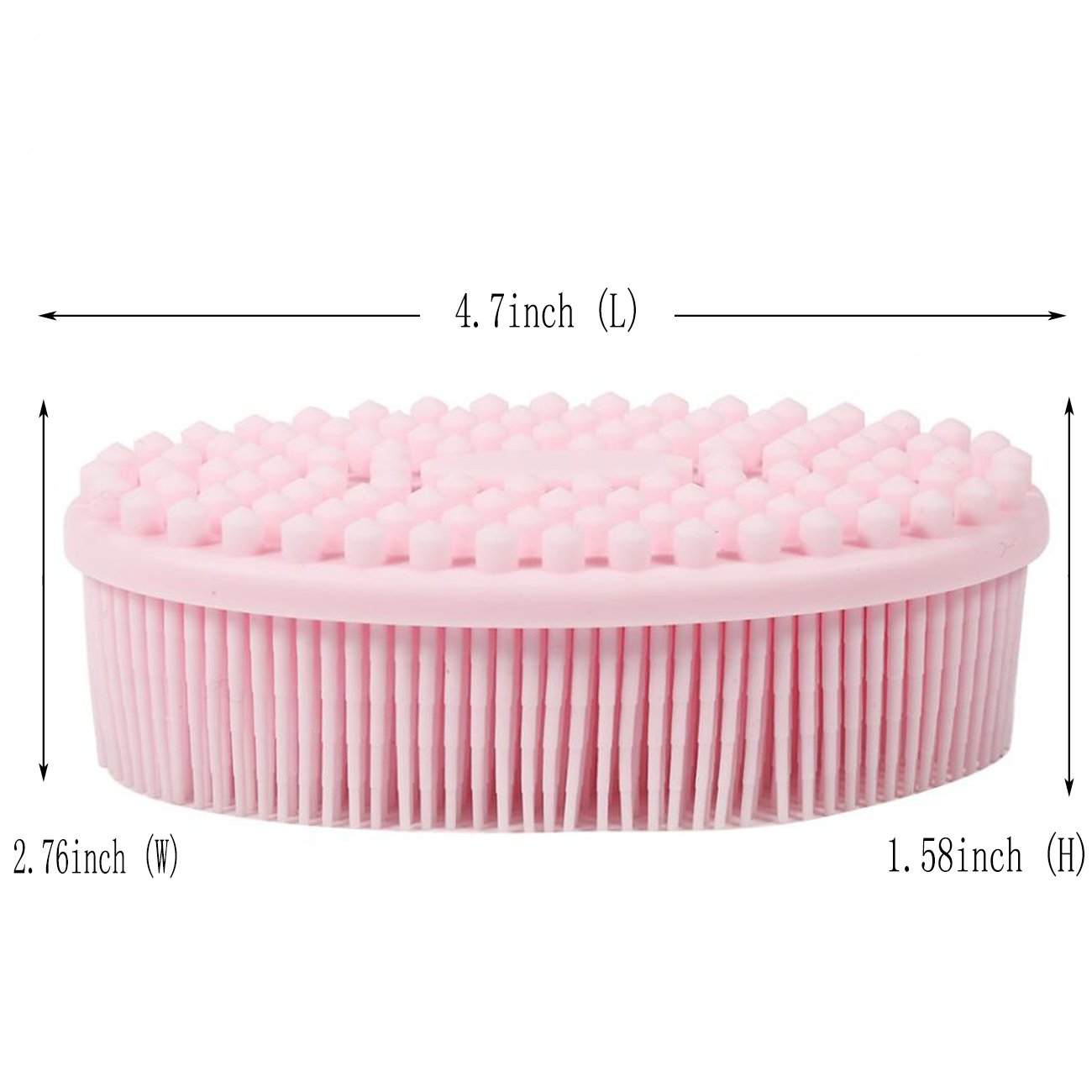3 Set of Multifunctional Silicone Body Scrubber Loofah Soft and Skin-Friendly-,Easy to Clean,Scalp Massage ,Durable and Hygienic - Suitable for Various People and Pets (1 Count Pink)