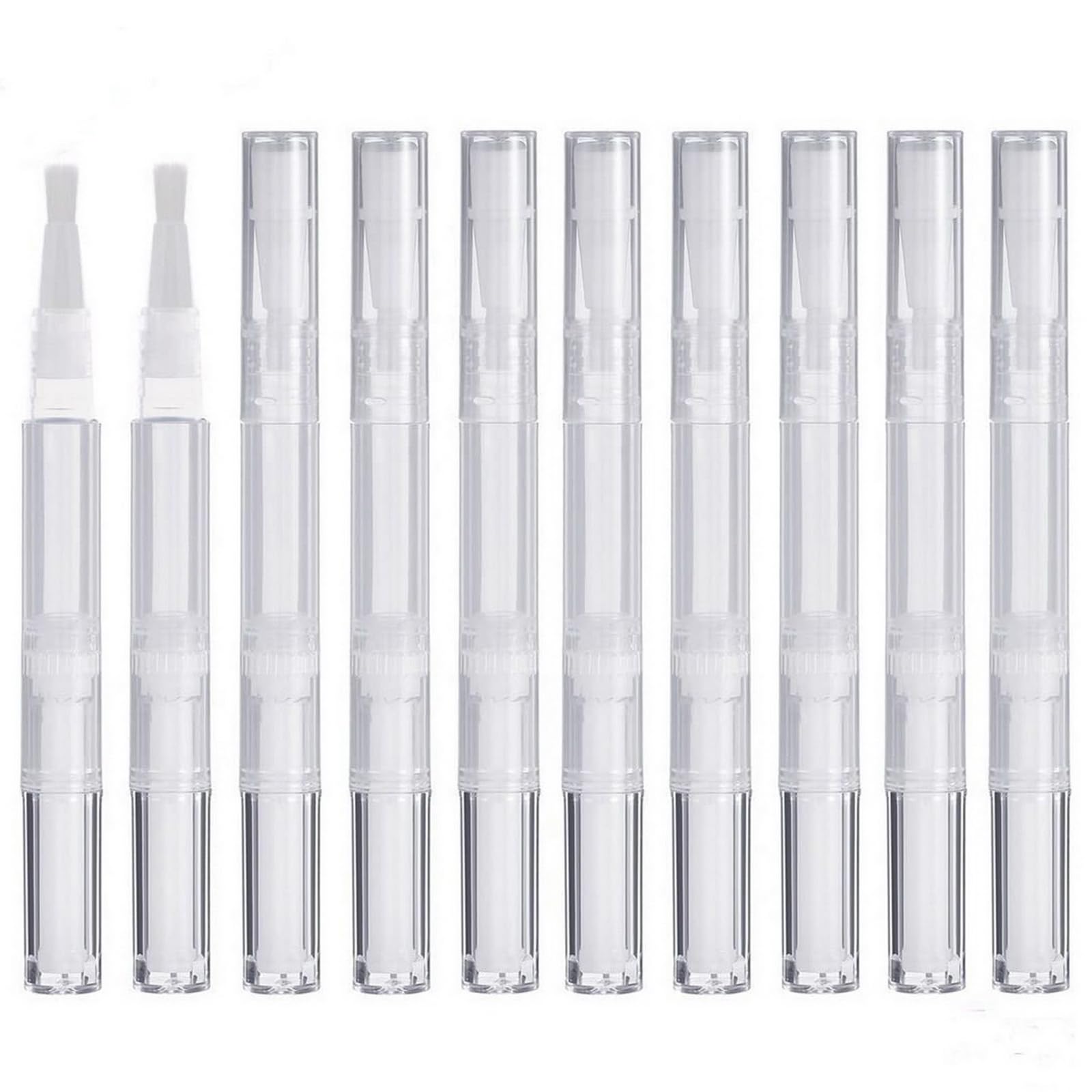 AyeVision SUEIANNMN 20Pcs Transparent Twist Pens,3ml Nail Twist Pens Empty Transparent Nail Oil Pen with Brush Empty Cuticle Oil Pen Cosmetic Container Pen for Lip Gloss Eyelash Growth Liquid