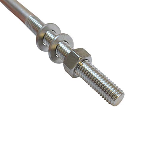 10 PC 3/8" x 12" Stainless Steel Forge Style Marine Wire Turned Eye Bolt Nut Washers 140 Lb Cap.
