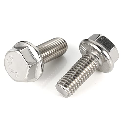 25 PCS M8 x 20mm Flanged Hex Head Bolts Flange Hexagon Screws, Stainless Steel A2, DIN 6921