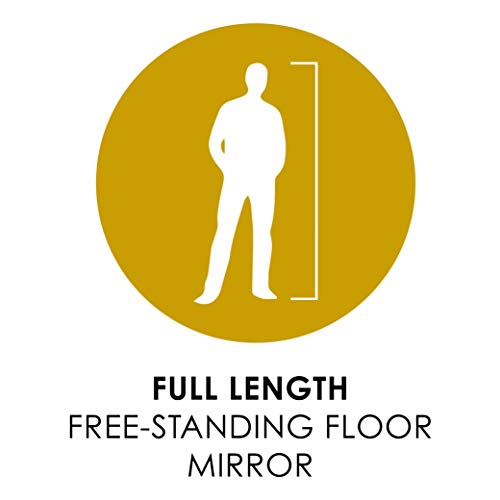 Adesso Alfred Full Length Simple, Modern Matte Black Floor Mirror with Folding Frame