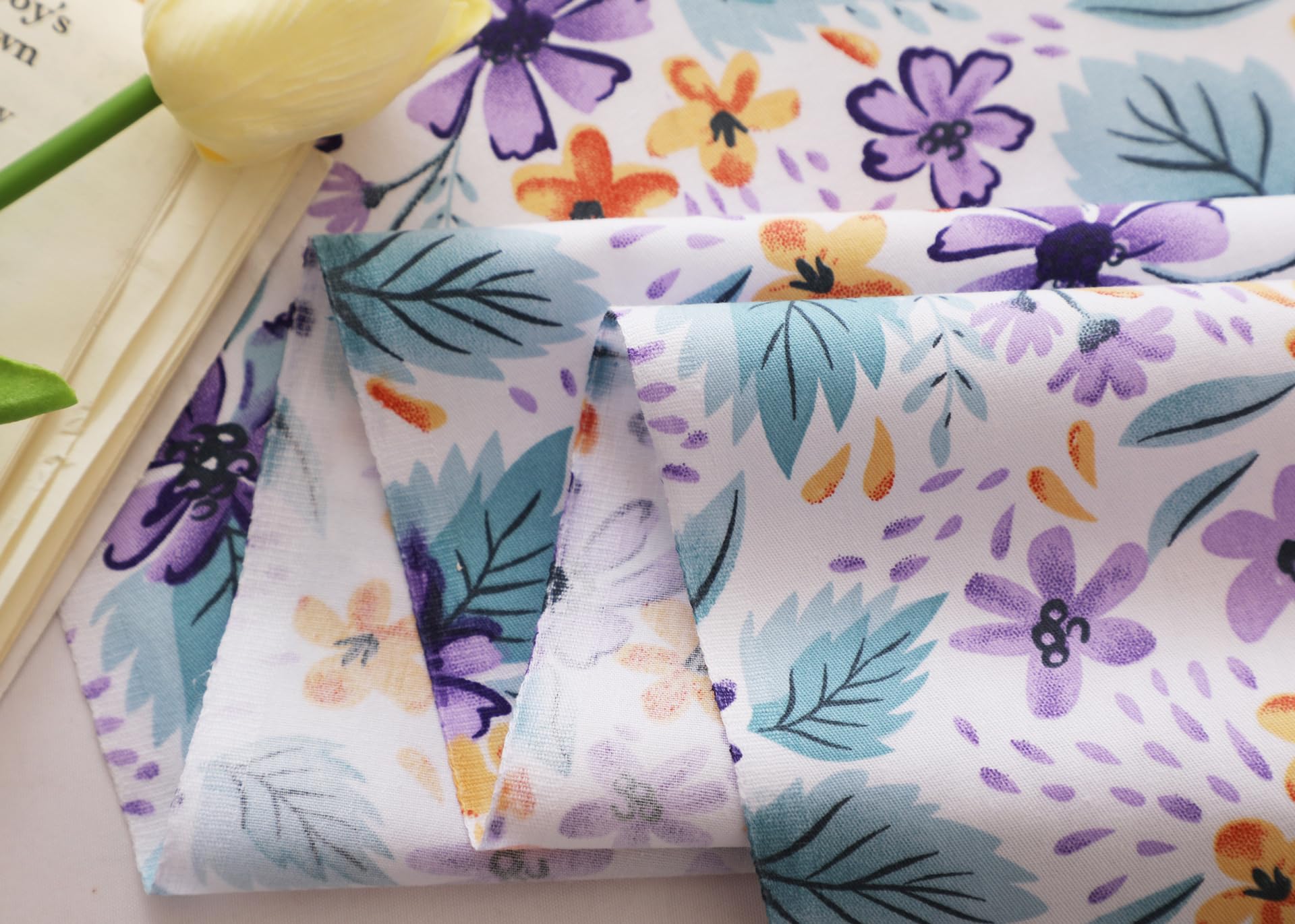 100% Cotton Quilting Fabric Squares 5''x5'' Floral Print Precut Fabric Bundles Charm Packs for Quilting 5 inch Clearance for Pathwork Quilt(Fresh Style)