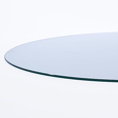 24" Round Tempered Glass Table Top 1/2" Thick Flat Polished Edge