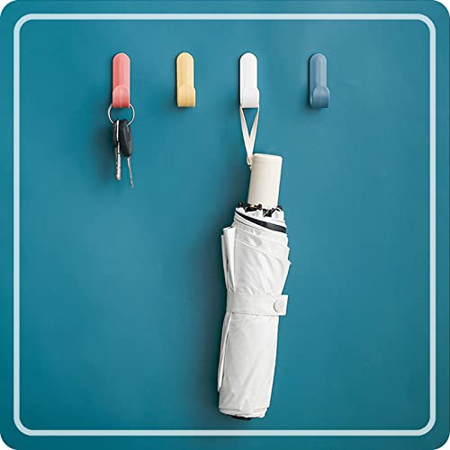 18Pcs Plastic Adhesive Hooks, Fashion Color Wall/Door Hanger for Hanging Coat Clothes, Hats, Ladies Bags, Purses, Keys, Towels