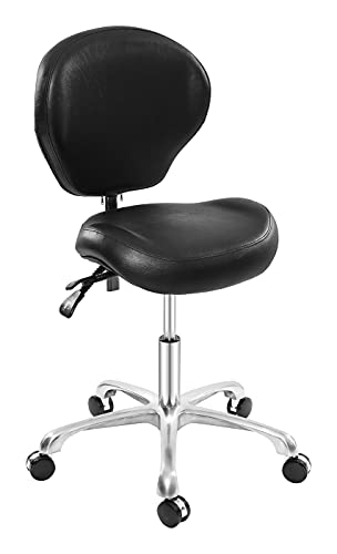 AJORAH Rolling Chair Stool with Backrest and Wheels,Adjustable Stool for Studios, Dental, Shop,Offices, Salons and Counters