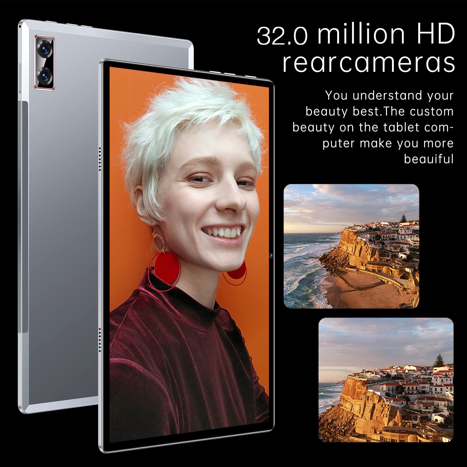10.1" 512GB WiFi Android Tablet w/Long Lasting Battery, Compact, Sturdy Metal Frame, US Verson Grey