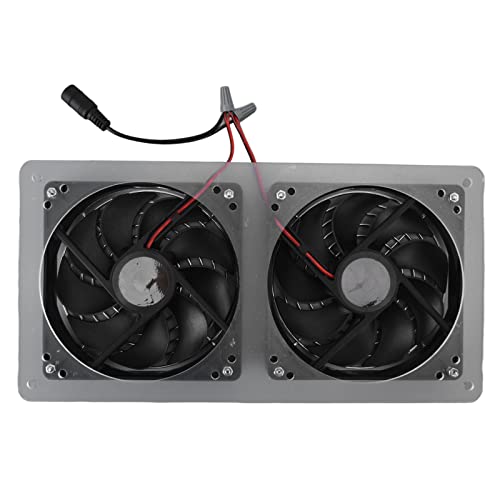 100W Solar Powered Fan Kit, 3000Rpm Dual Exhaust Fan Efficient Solar Fans with Solar Panel, Waterproof Ventilation Fan for Home, Greenhouse, RV, Chicken Coop