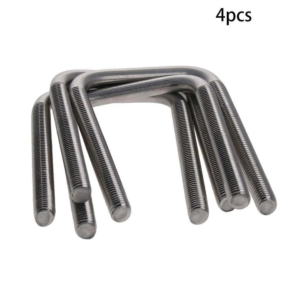 Aicosineg 1.38" Inner Width U Bolt Fasteners with Nuts Washers M6x35x75mm 304 Stainless Steel Square Bend for Hardware Plumbing Boats Industrial Mechanical Silver Tone 4pcs